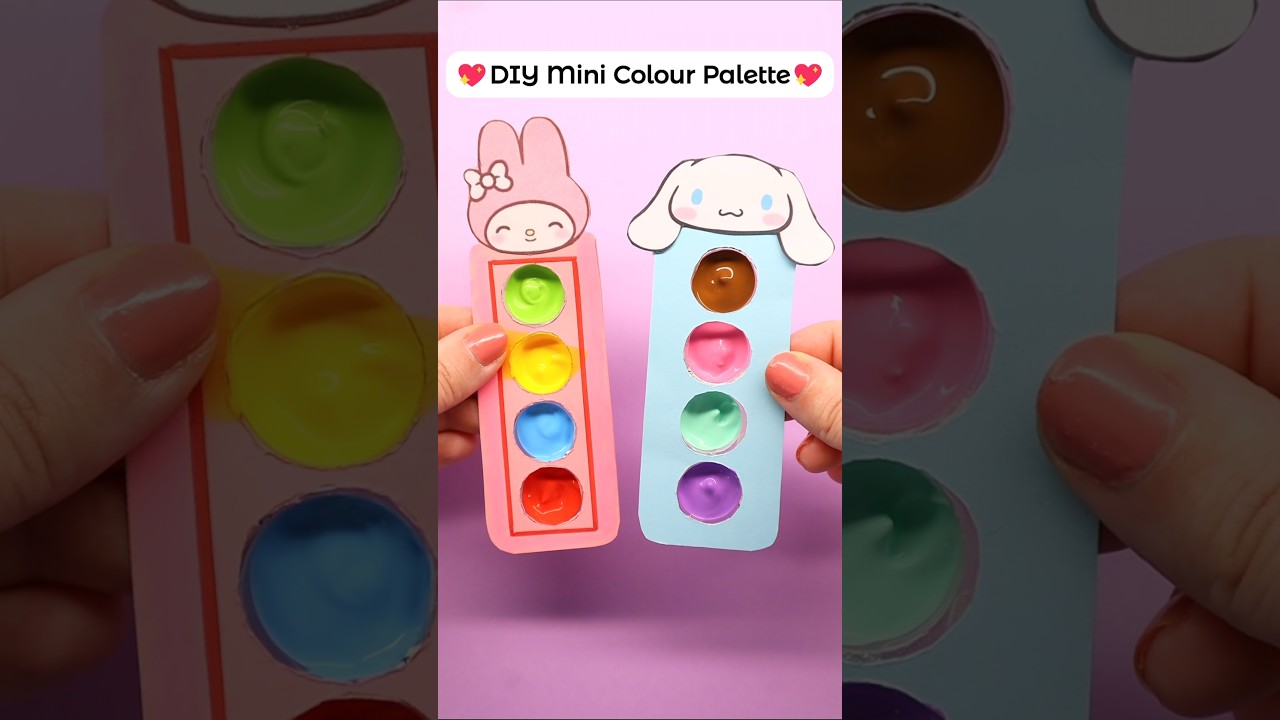 DIY Cute Mini Color Palette / How to make cute stationery from paper # ...